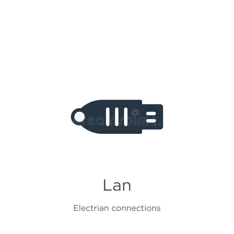 Lan Icon Vector. Trendy Flat Lan Icon from Electrian Connections ...