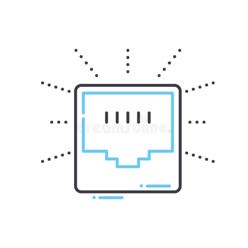 Lan Line Icon, Outline Symbol, Vector Illustration, Concept Sign Stock ...
