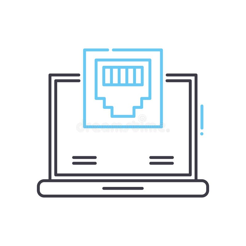 Lan Line Icon, Outline Symbol, Vector Illustration, Concept Sign Stock ...