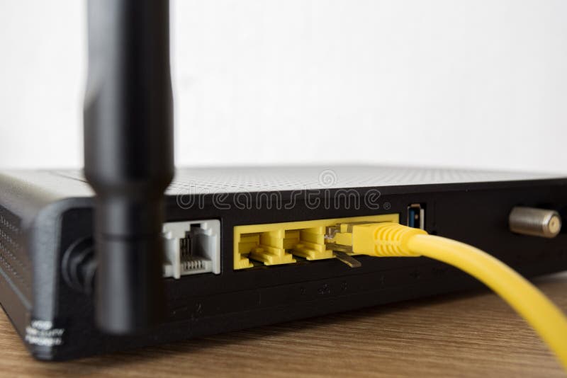 Lan Network Cable Work on Wireless Router Stock Image - Image of ...