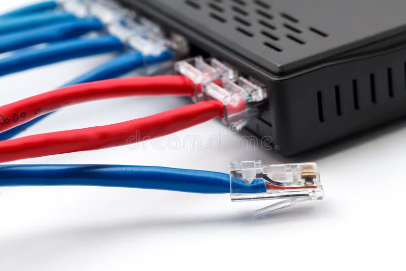 LAN Network And Ethernet Cables Stock Photo - Image of home, panel ...