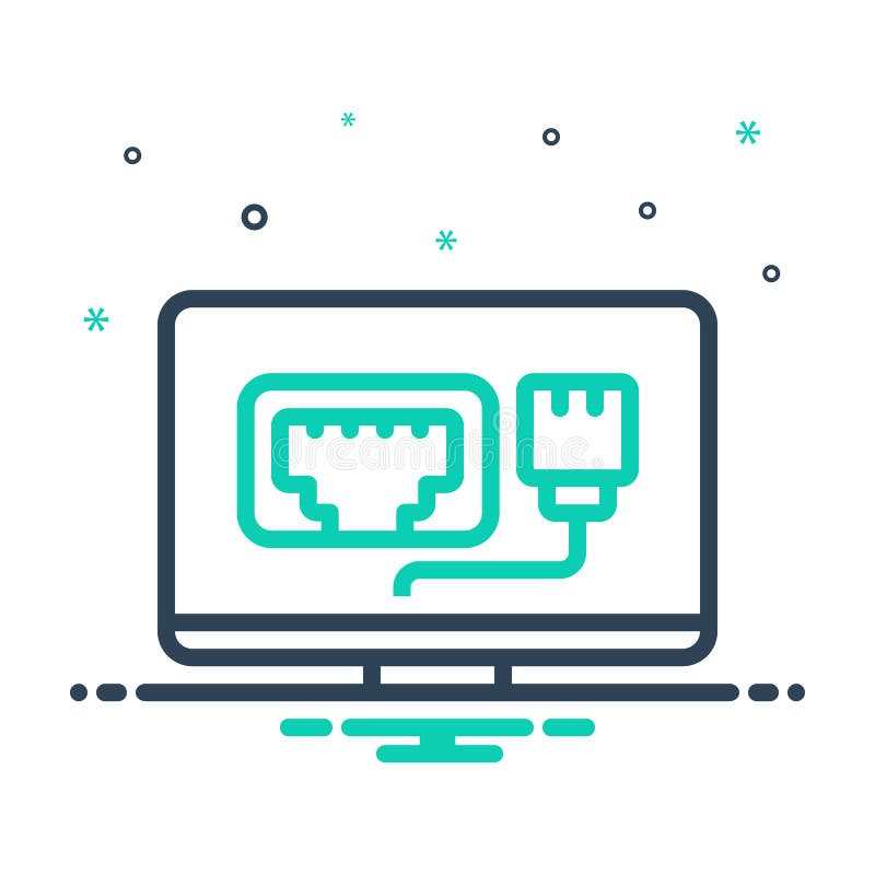 Mix Icon for Lan Network, Lan and Network Stock Illustration ...