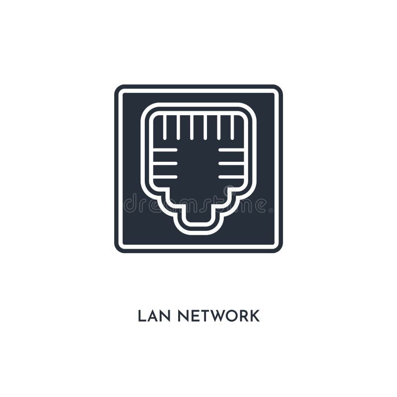 Lan Network Icon. Simple Element Illustration. Isolated Trendy Filled ...
