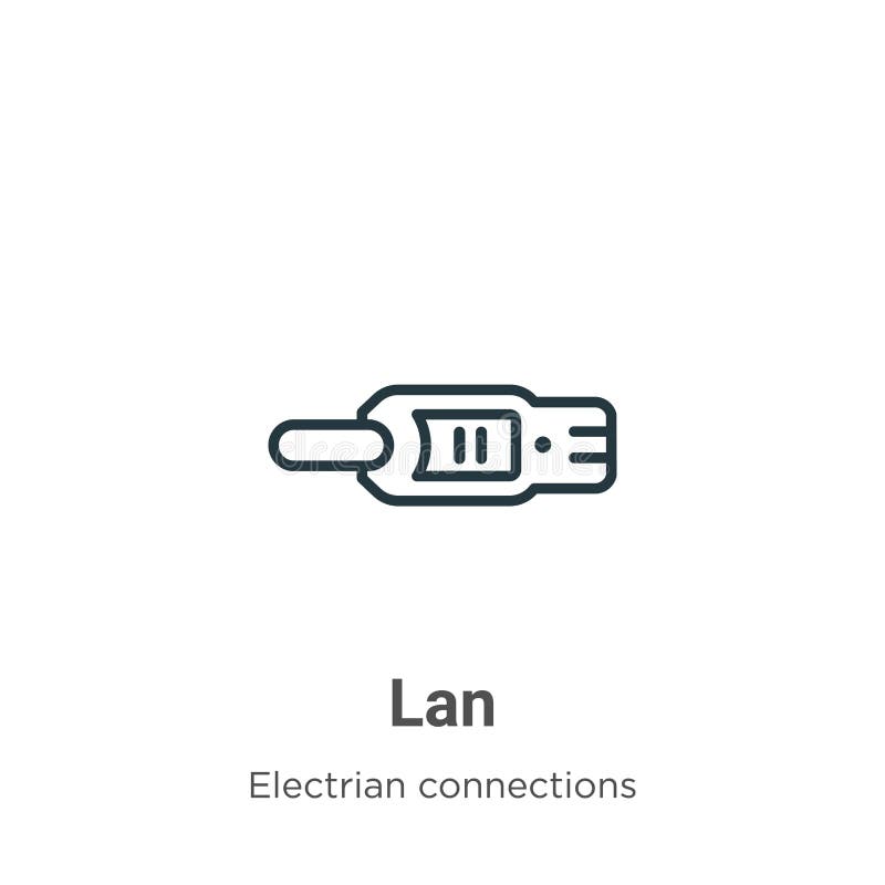 Lan Outline Vector Icon. Thin Line Black Lan Icon, Flat Vector Simple ...