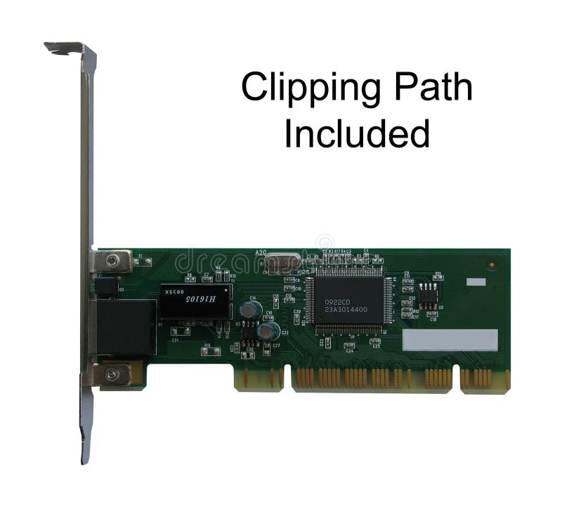 LAN PCI computer adapter stock image. Image of isolated - 14137919