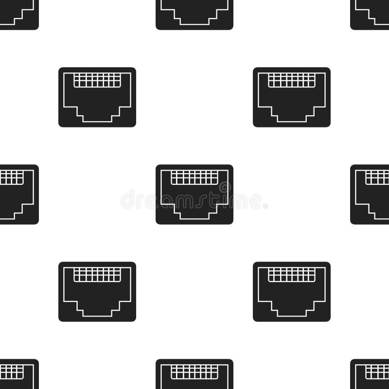 LAN Port Icon in Black Style Isolated on White Background. Personal ...