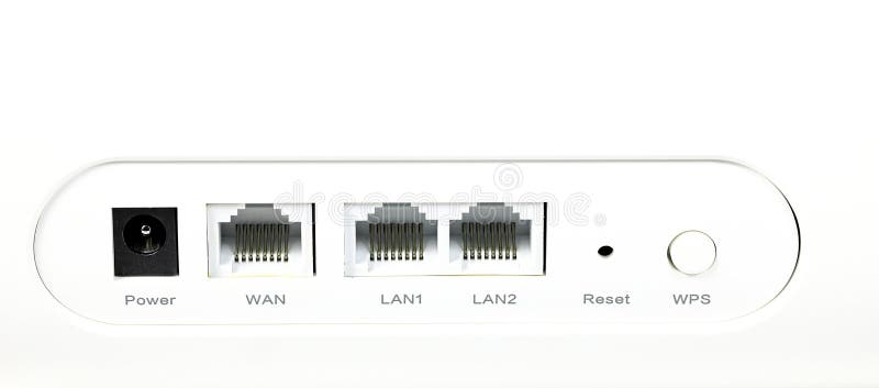 Lan, WAN Ports and WPS Switch on Back Side of Modern Wireless Router ...