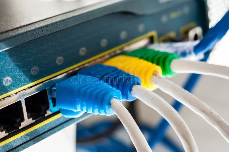 Lan wire with hub stock image. Image of telecommunication - 63143341