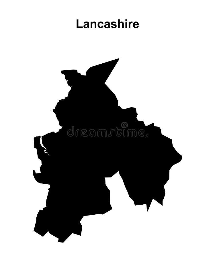Lancashire outline map stock vector. Illustration of territory - 360362642