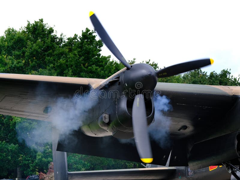 Lancaster Bomber Merlin Engine Starting. Stock Image - Image of colour ...