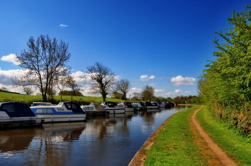 Lancaster canal, Galgate stock photo. Image of boat, vacation - 14464806