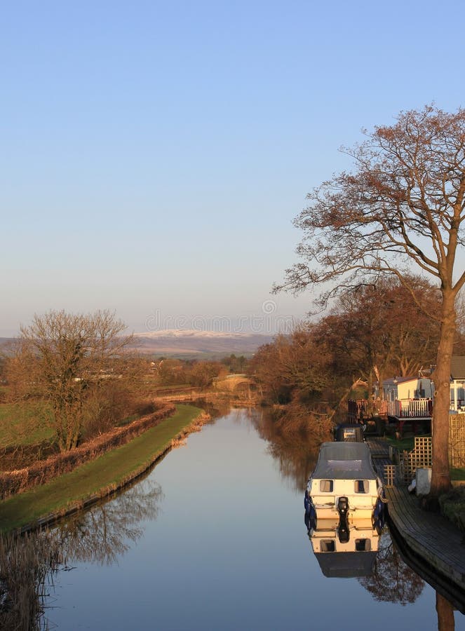 Lancaster Canal Near Cabus, Lancashire, UK Stock Photo - Image of trees ...