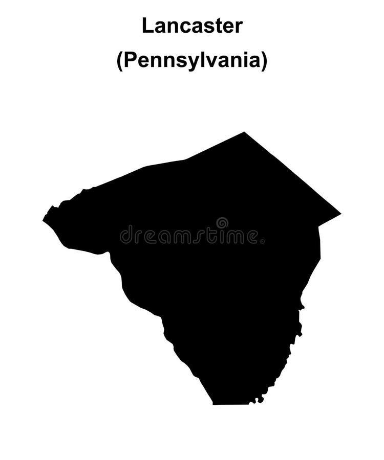 Lancaster outline map stock illustration. Illustration of counties ...