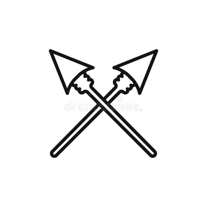 Lance Icon Outline Collection in Black and on White Background Stock ...