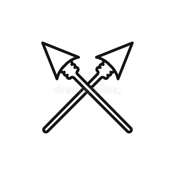 Lance Icon Outline Collection in Black and on White Background Stock ...