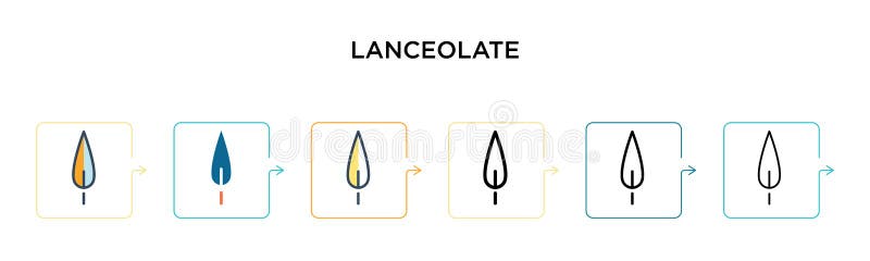 Lanceolate Vector Icon in 6 Different Modern Styles. Black, Two Colored ...