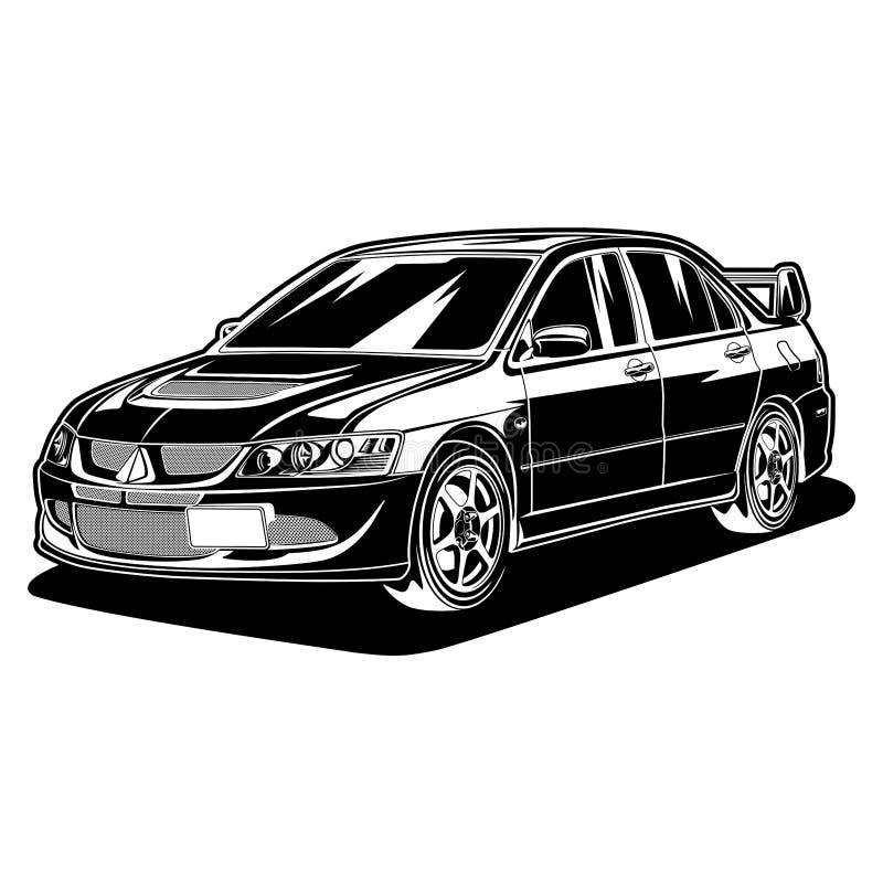 Lancer Evo VIII stock illustration. Illustration of muscle - 253715009