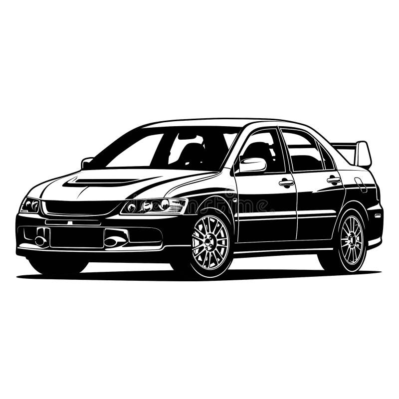 Lancer Evolution IX Car Illustration Stock Illustration - Illustration ...