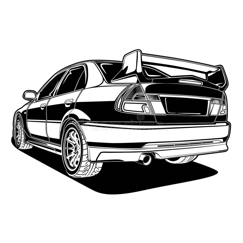 Lancer Evolution V Car Illustration Stock Illustration - Illustration ...