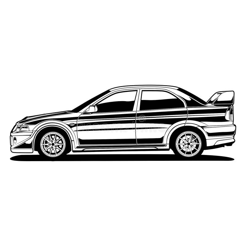 Lancer Evolution VI Side View Car Illustration Stock Illustration ...