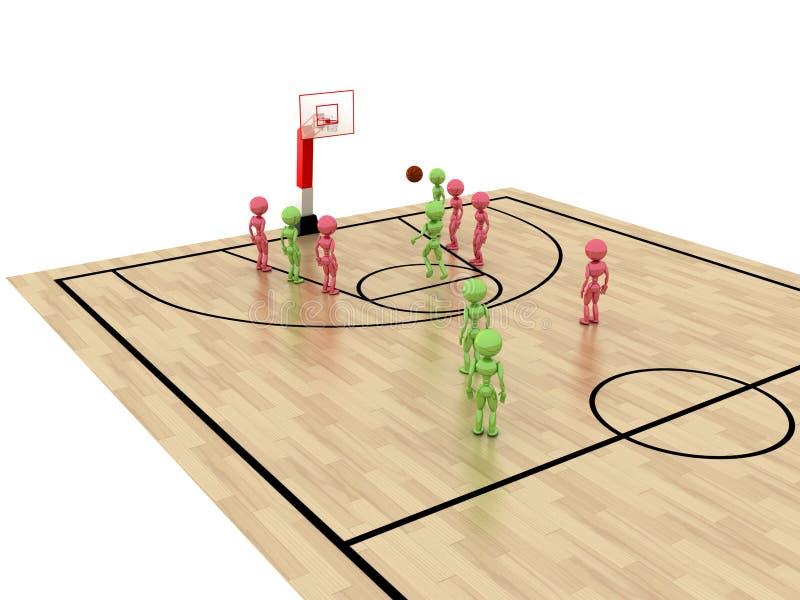 Lancer Franc Dans Le „d'â De Basket-ball – 2 Illustration Stock ...