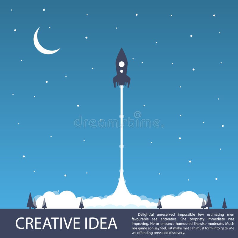 Lancio del razzo di spazio illustrazione vettoriale. Illustrazione di ...