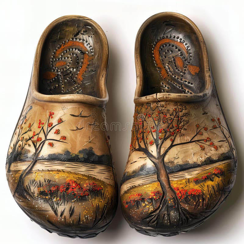 Land Art Style , Clogs , Isolated on White Background , High Resolution ...