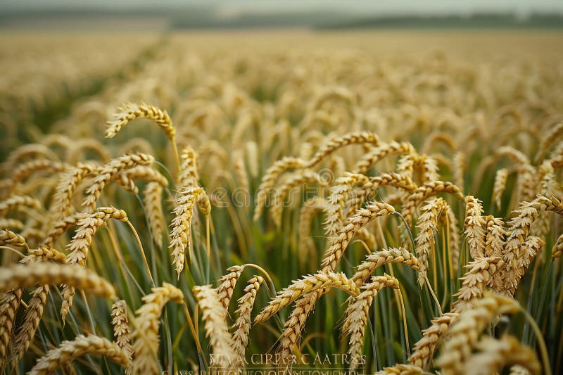 Land Art Style , a Field Filled with Wheat, High Quality, High ...
