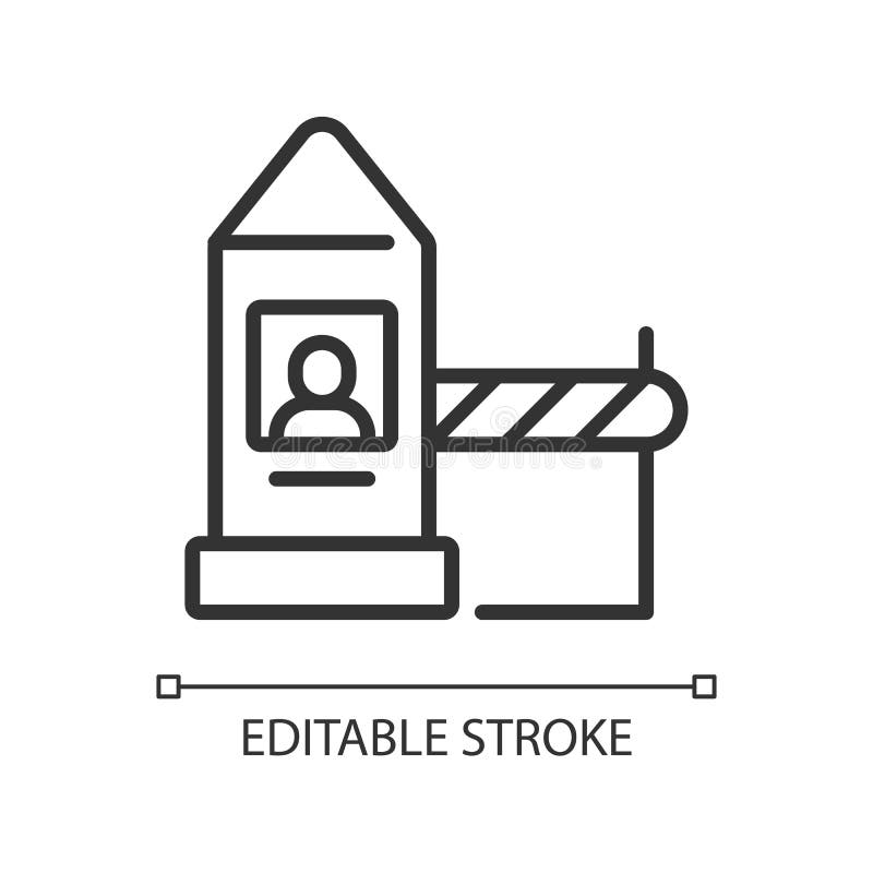 Land Border Checkpoint Linear Icon Stock Vector - Illustration of check ...