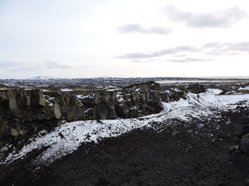 Land Bridge between Tectonic Plates. Iceland. Stock Photo - Image of ...