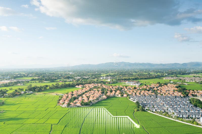 Land and Concept of Value To Decrease, Reduction or Low Stock Image ...