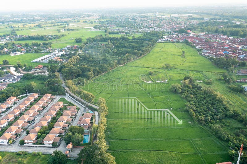 Land and Concept of Value To Decrease, Reduction or Low Stock Image ...