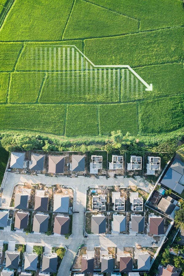 Land and Concept of Value To Decrease, Reduction or Low Stock Image ...