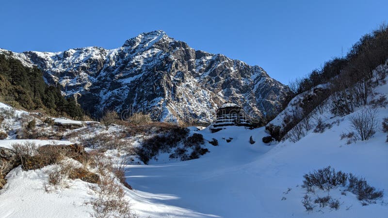 Land covered with snow stock image. Image of freezing - 194658117