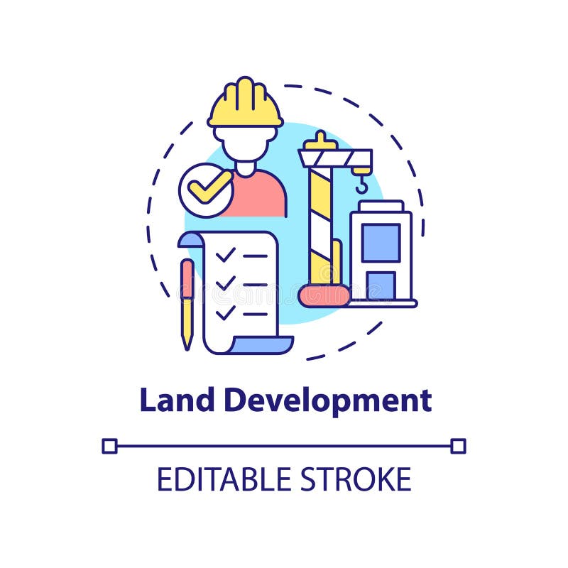Land Development Concept Icon Stock Vector - Illustration of house ...