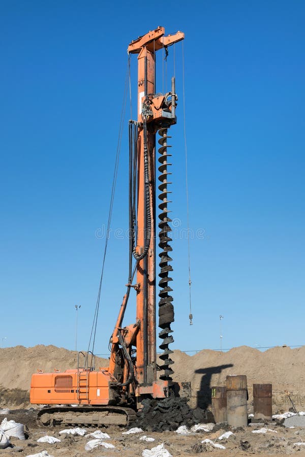 Land Drilling Machine Large Construction Site Preparing the Foundation ...