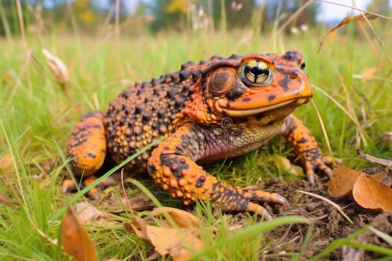 Land Dwelling Toad in a Grassy Field Stock Image - Image of outdoors ...