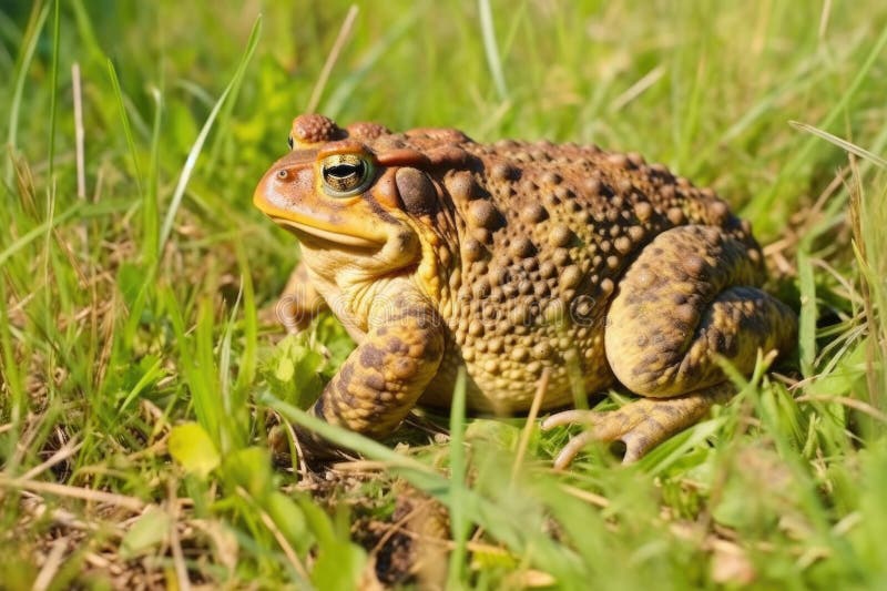 Land Dwelling Toad in a Grassy Field Stock Photo - Image of dwelling ...