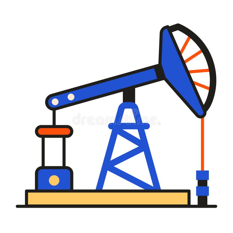 Land Gas and Oil Rig Drilling Icon Stock Vector - Illustration of ...