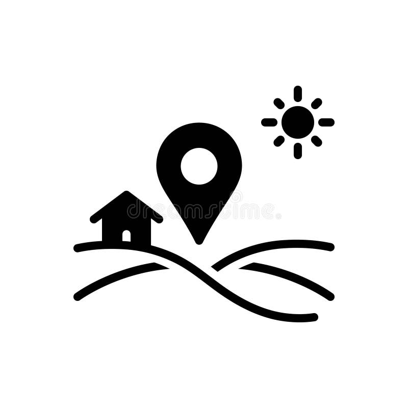 Black Solid Icon for Land, Ground and Earth Stock Illustration ...