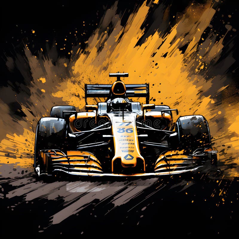 Land Jet Formula Car with Ink Paint Art, Generative Ai Stock ...