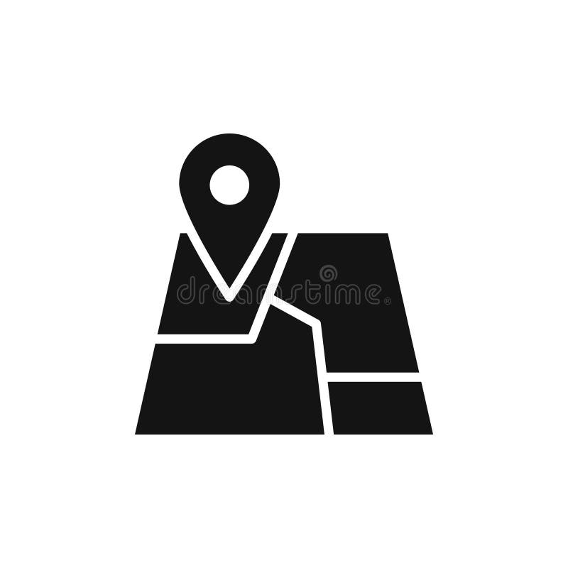 Land Location Icon. Vector Dimension Area Size Icon and Map Pin Stock ...