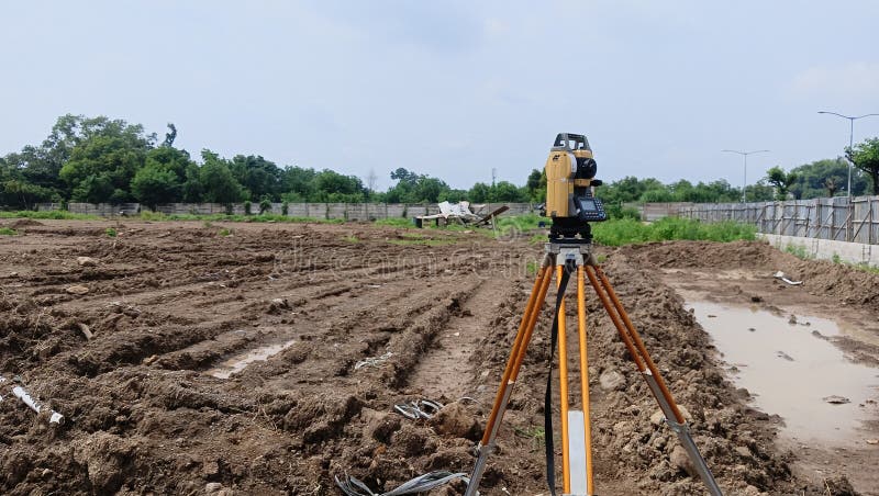 Land Measurement for Construction Work Stock Photo - Image of soil ...