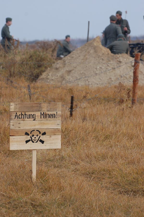 Land mine warning sign stock image. Image of closeup - 22082977