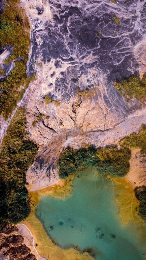 Land after the mining coal stock photo. Image of reflection - 219025750