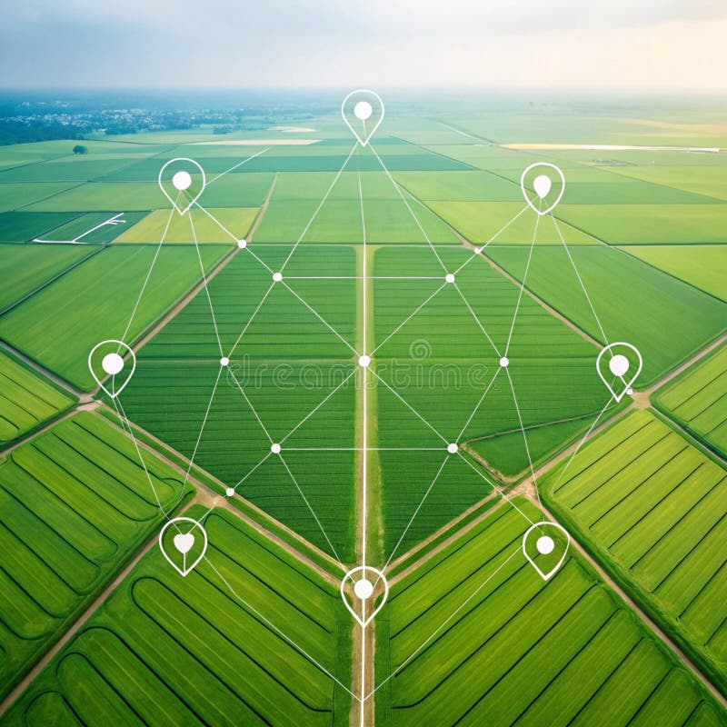 Land with Network Markers Representing Land Development Planning Stock ...