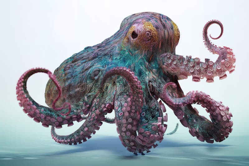 A Land Octopus with Chameleon Like Color Changing. Generative AI Stock ...