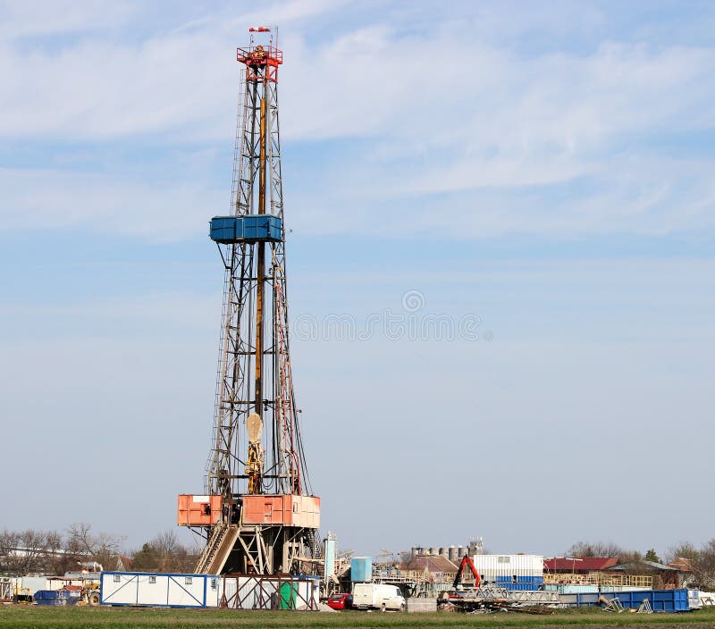 Land oil drilling rig stock image. Image of industrial - 53136667