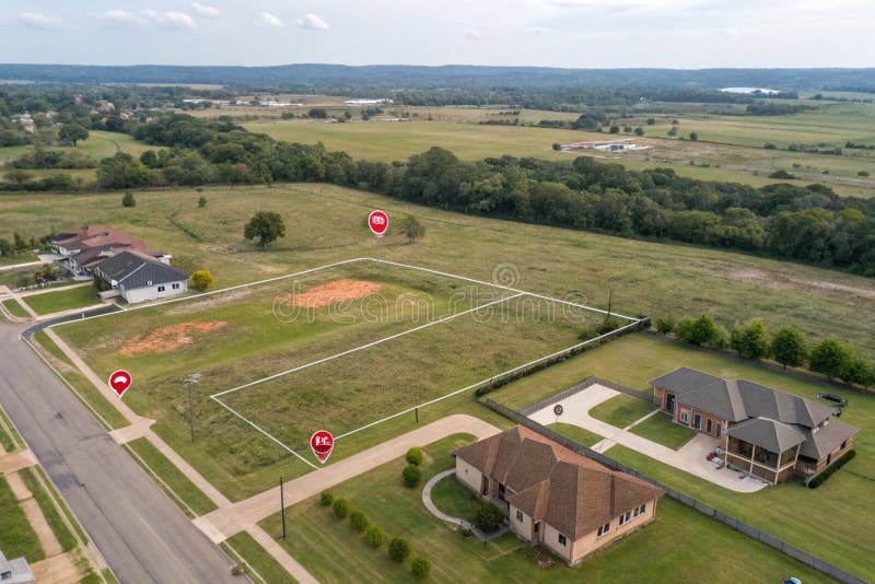 Land Plot Aerial View for Real Estate Development Stock Illustration ...