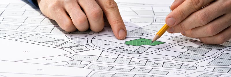 Land Plot and Building Map stock photo. Image of number - 240034126